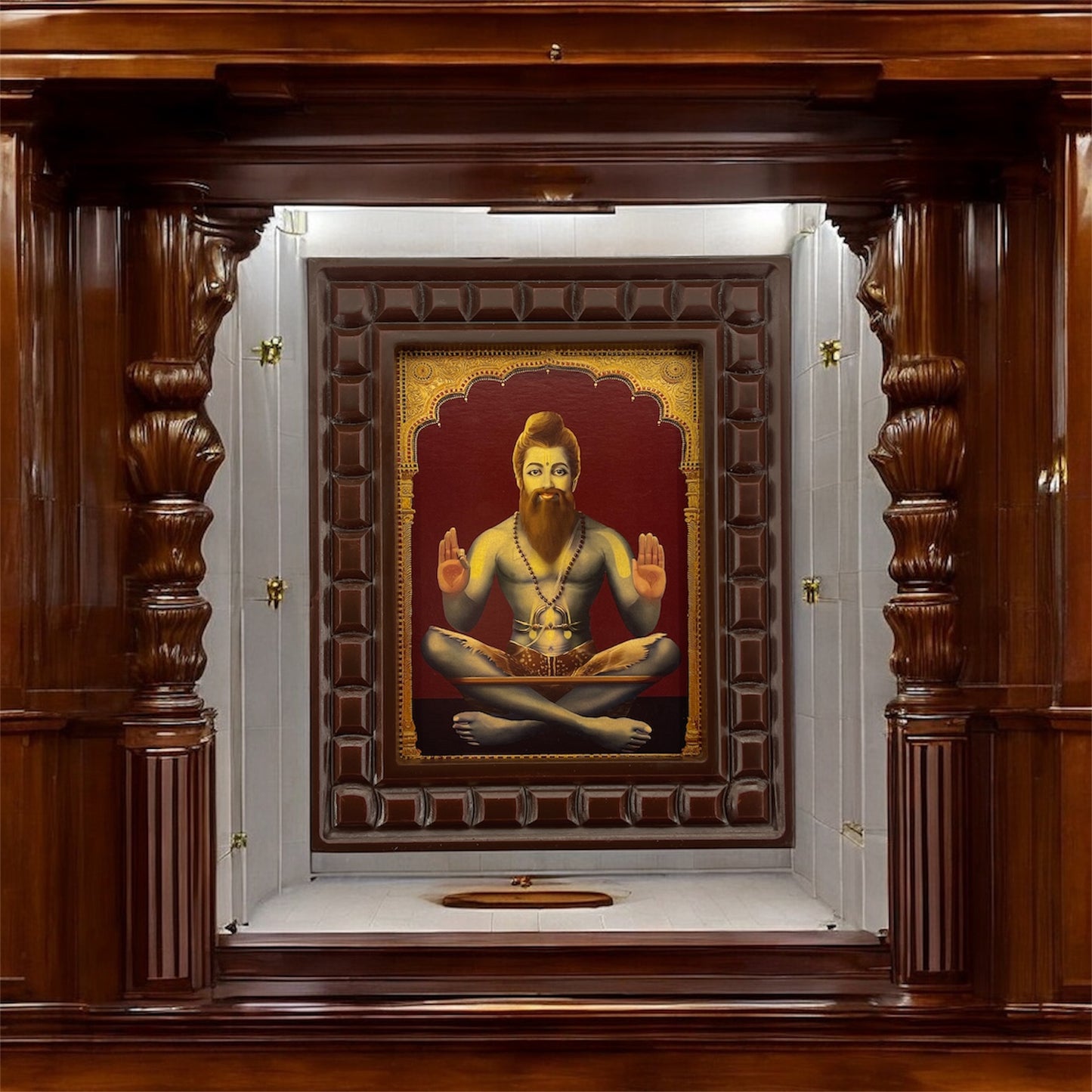 Shri Potuluri Veera Brahmendra Swamy Gold Leaf Art in Wooden Frame – E ...